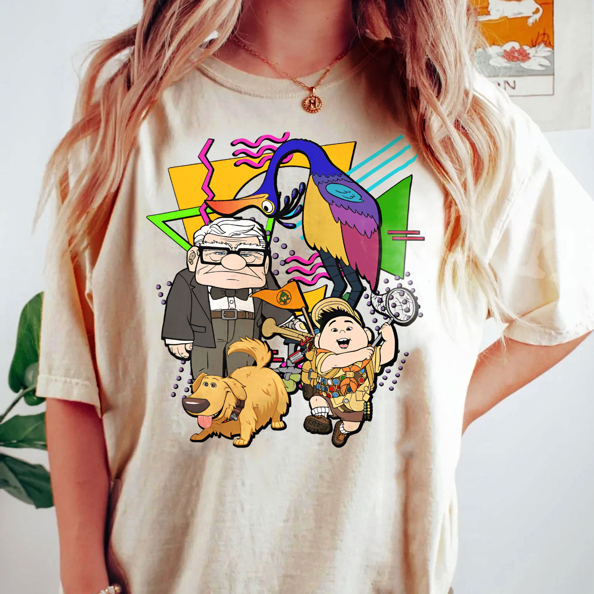 Retro Disney Pixar up Characters Shirt, Carl Russell T-shirt, Kelvin ...