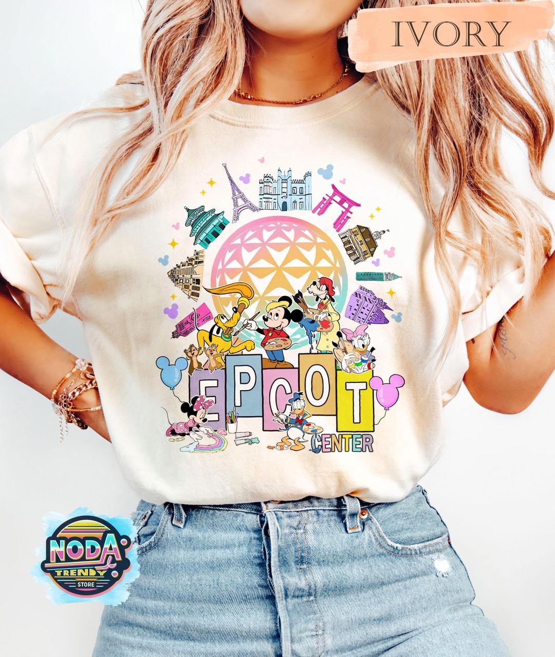 Epcot Center Mickey and Friends Artist Shirt, WDW Resort Family Holiday ...