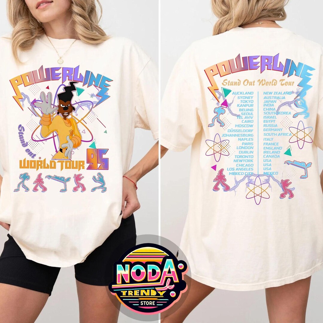 Two Sided Powerline Goofy Movie Comfort Colors Shirt, Disney Movie Fans ...