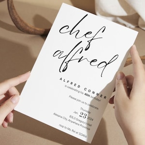 Chef Invitation Template - Party - Editable in Canva - Social Media ...