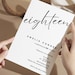Editable 18th Birthday Invitation Template, Minimalist Debut Birthday ...