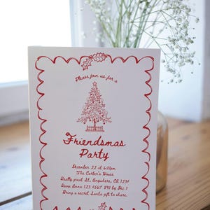 Hand Drawn Friendsmas Invitation Editable Template, Handwritten ...