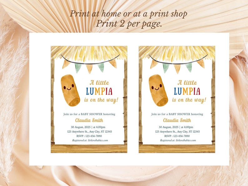 Editable Little Lumpia Baby Shower Invitation, Filipino Baby Shower ...
