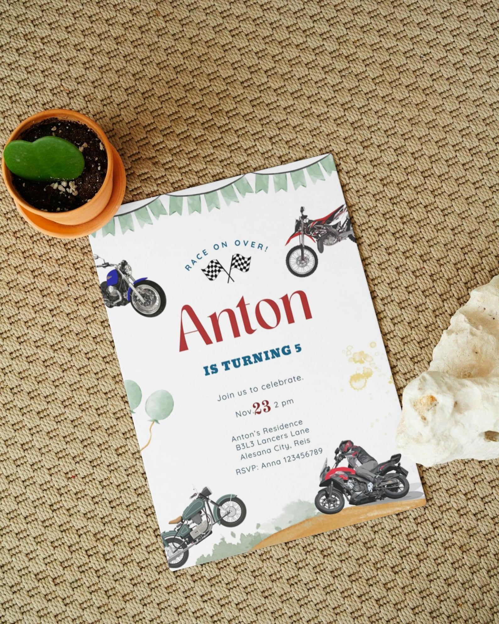Editable Dirt Bike Birthday Invitation, Motocross Racing Template, Dirt ...