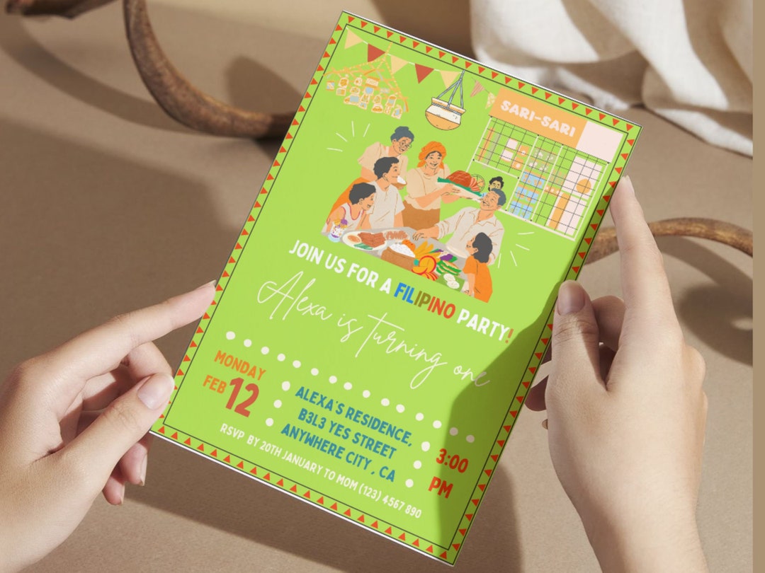 Editable Filipino Party Fiesta Theme Invitation, Filipino Party ...