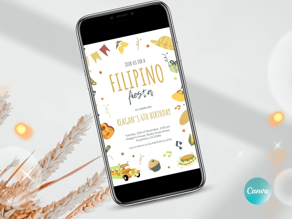 Editable Filipino Fiesta Theme Invitation | Filipino Birthday | Pinoy ...