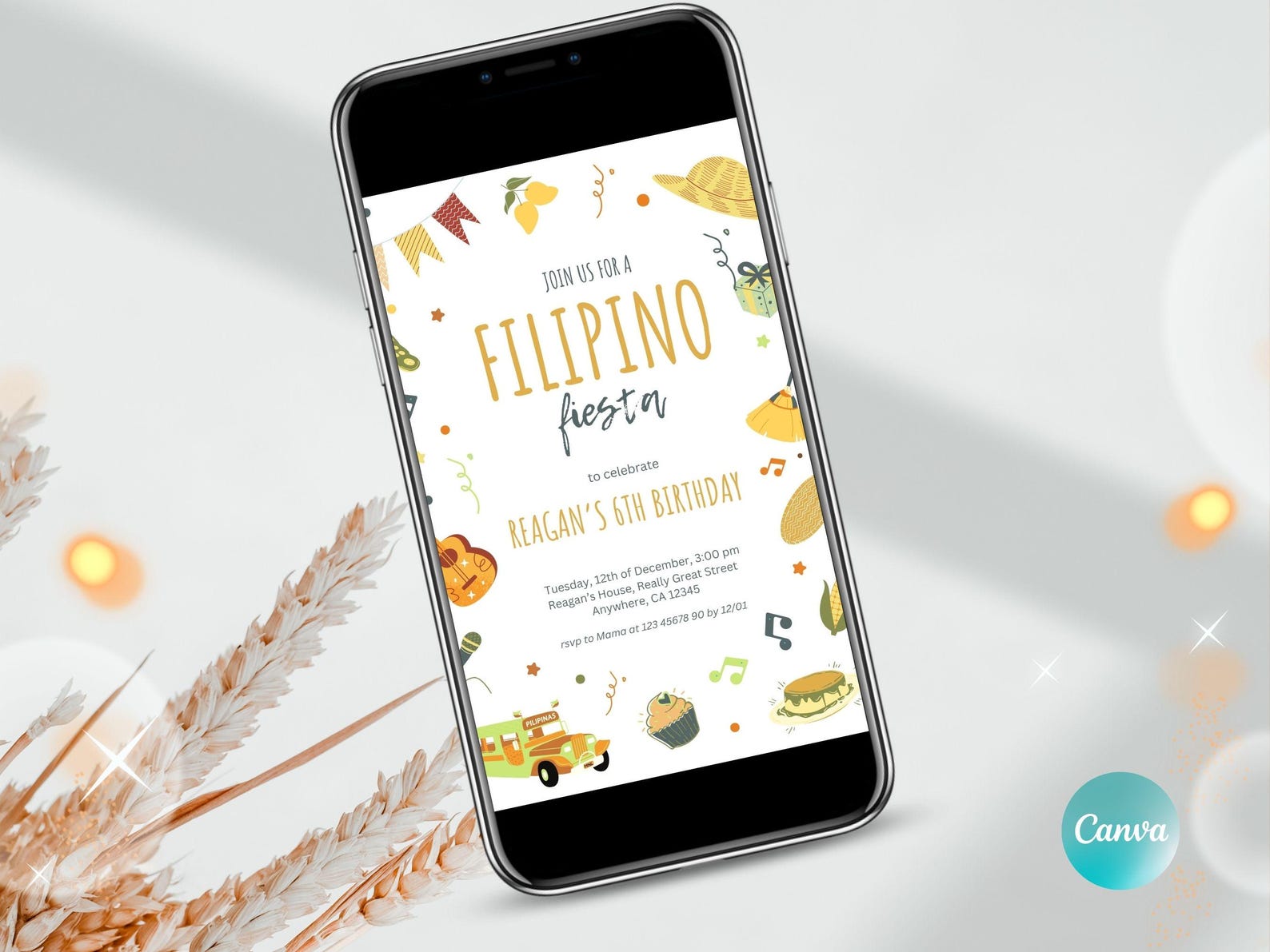 Editable Filipino Fiesta Theme Invitation | Filipino Birthday | Pinoy ...