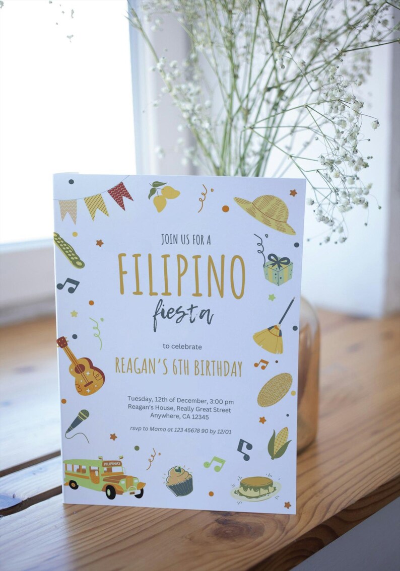 Editable Filipino Fiesta Theme Invitation | Filipino Birthday | Pinoy ...