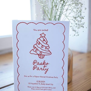 Hand Drawn Pasko Party Filipino Christmas Invitation, Paskong Pinoy ...