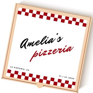 Checkered Pizza Box Custom Face Printable White Red Pizza Mustache ...