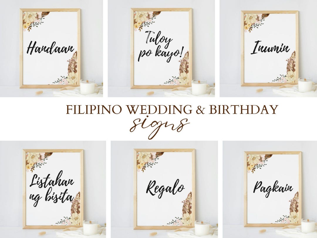Boho Filipino Party Signs, Filipino Floral Wedding and Birthday Party ...