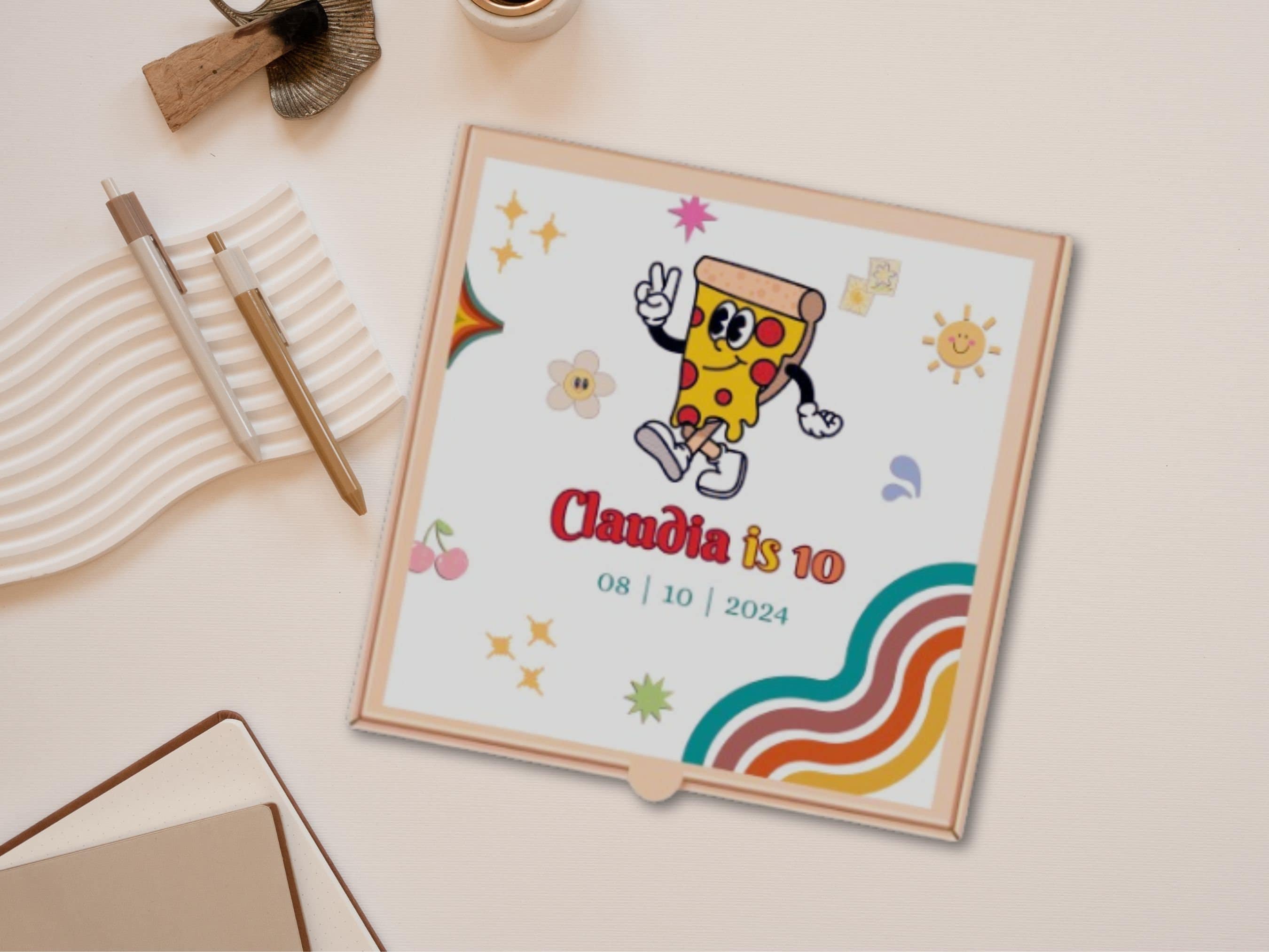 Custom Pizza Box Printable Label Pizza Birthday Party Italian Birthday ...