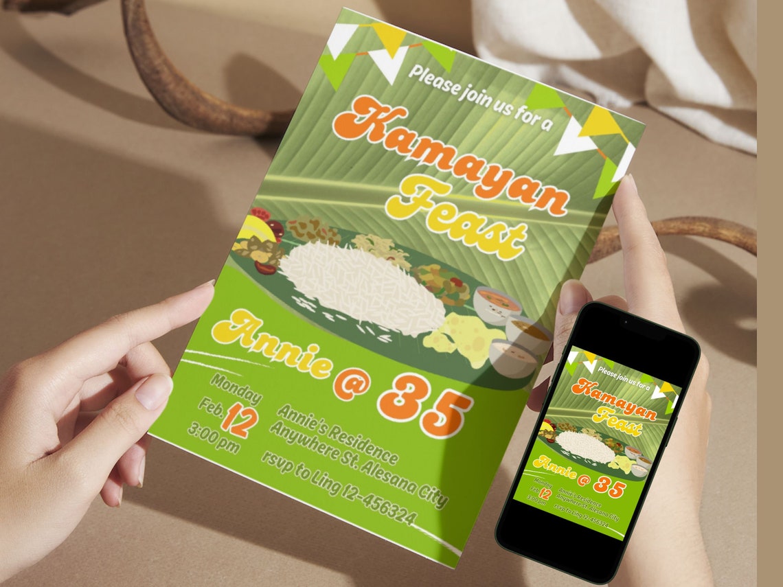 Editable Filipino Fiesta Theme Birthday Invitation | Canva | Filipino ...
