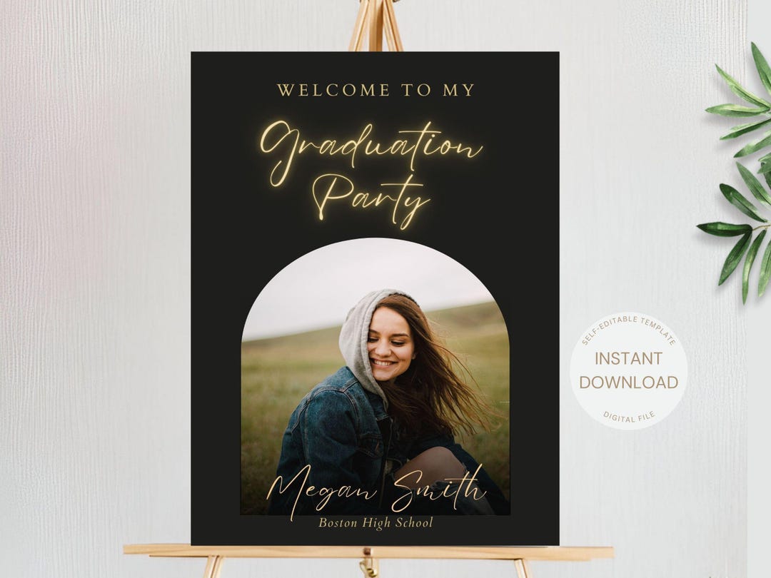 Graduation Party Welcome Sign Template, Photo Graduation Welcome Poster ...