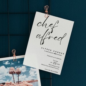 Chef Invitation Template - Party - Editable in Canva - Social Media ...