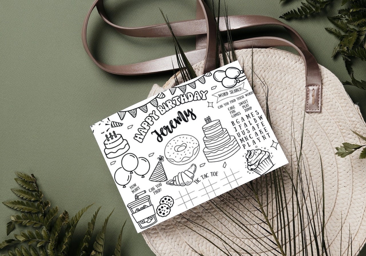 Happy Birthday Coloring Card DIGITAL | Colouring Greeting Card for Kids ...