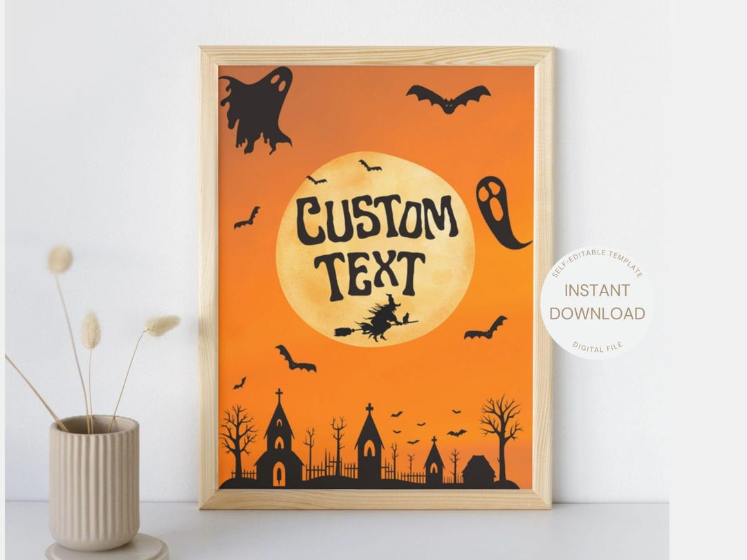 Editable Halloween Party Sign, Costume Party Decor, Halloween Party ...