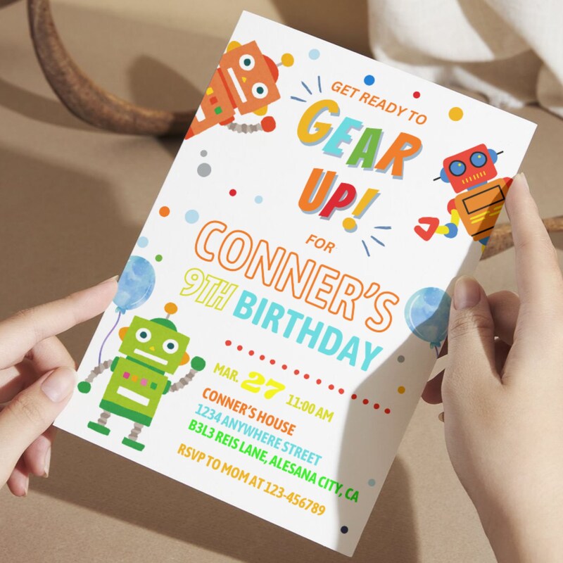 Robot Invitations - Etsy