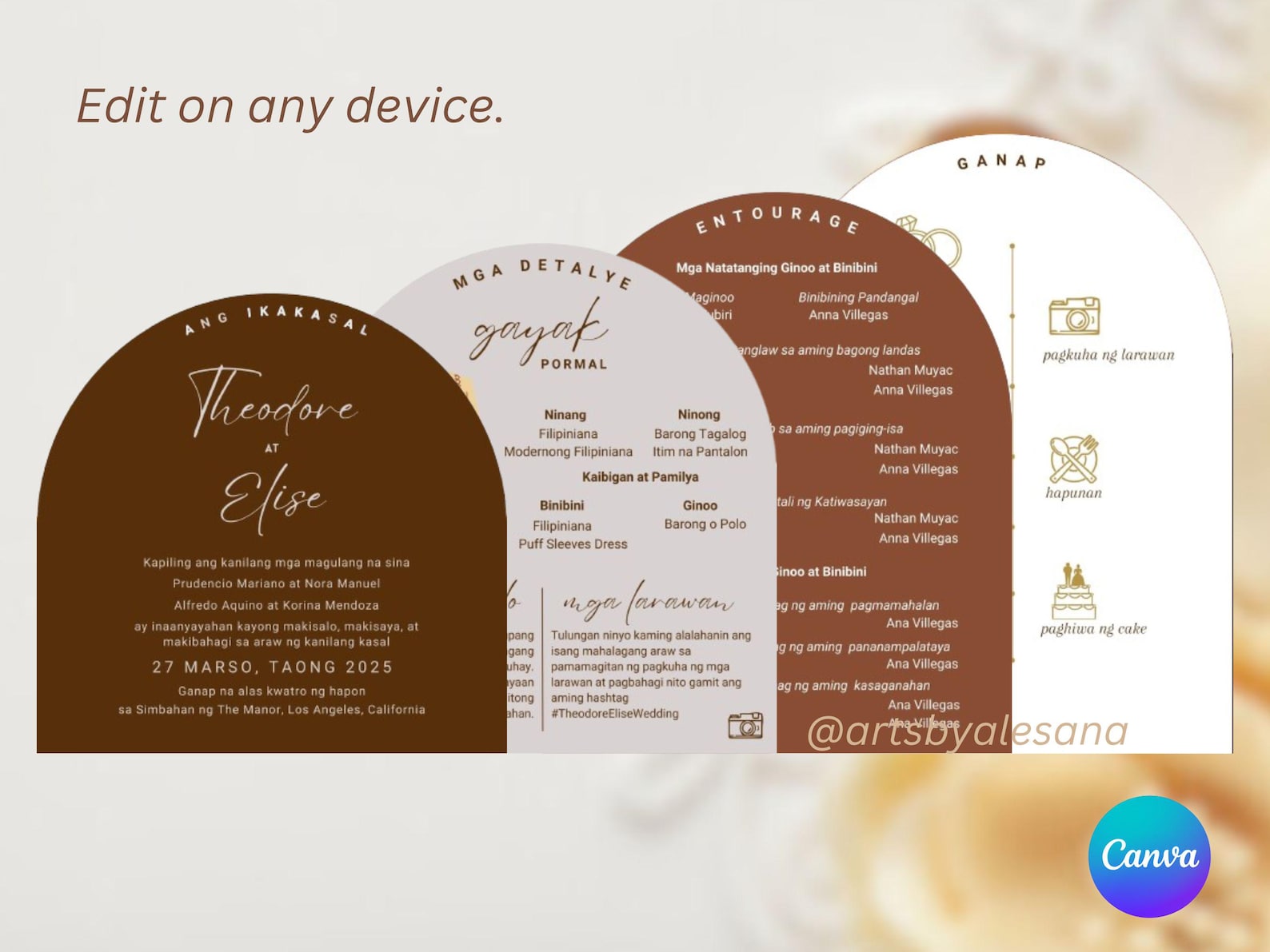 Tagalog Filipiniana Arch Wedding Invitation Template Filipino Arch ...