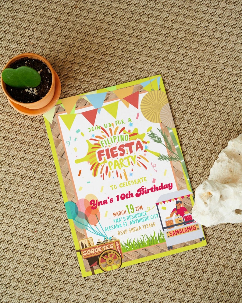 Editable Filipino Fiesta Theme Party Bundle Birthday Invitation ...
