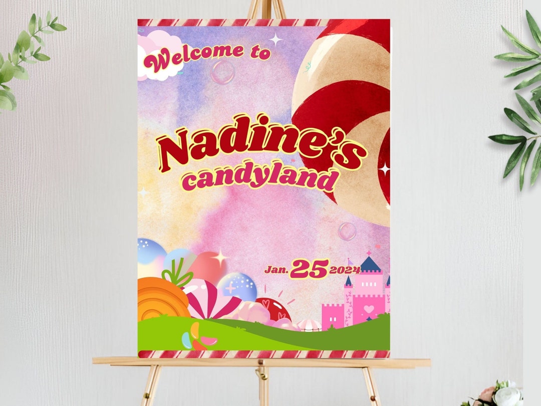 Candy Land Welcome Sign PDF File - Etsy