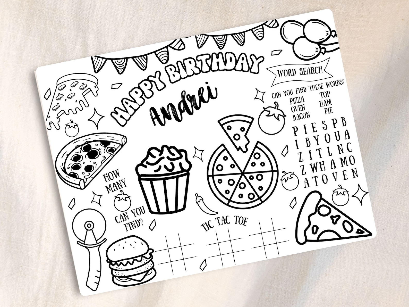Custom Name Italian Birthday Coloring Sheet | Holy Cannoli Activity ...