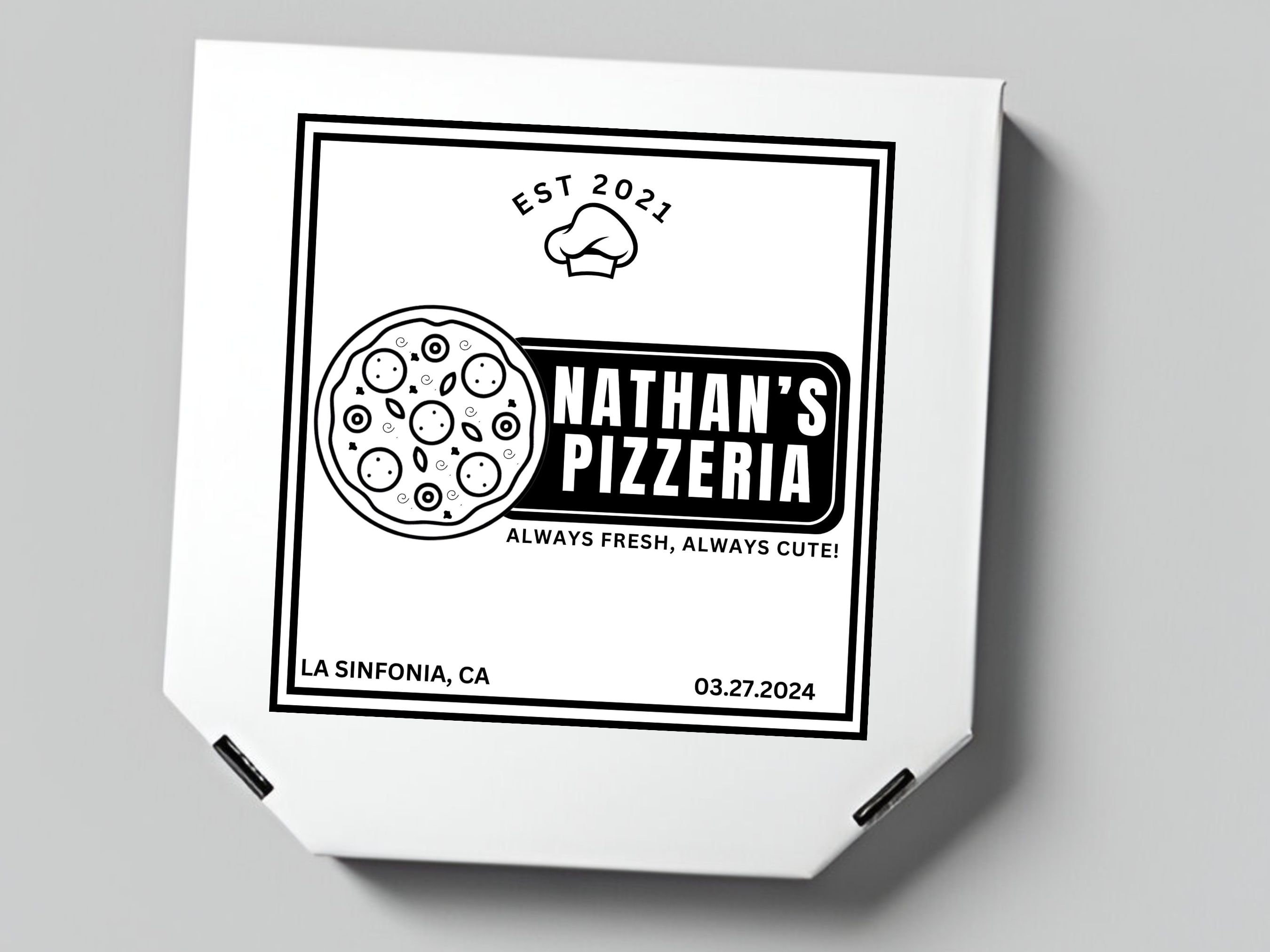 Custom Pizza Box Labels Pizza Theme Italian Birthday Favors Pizza Party ...