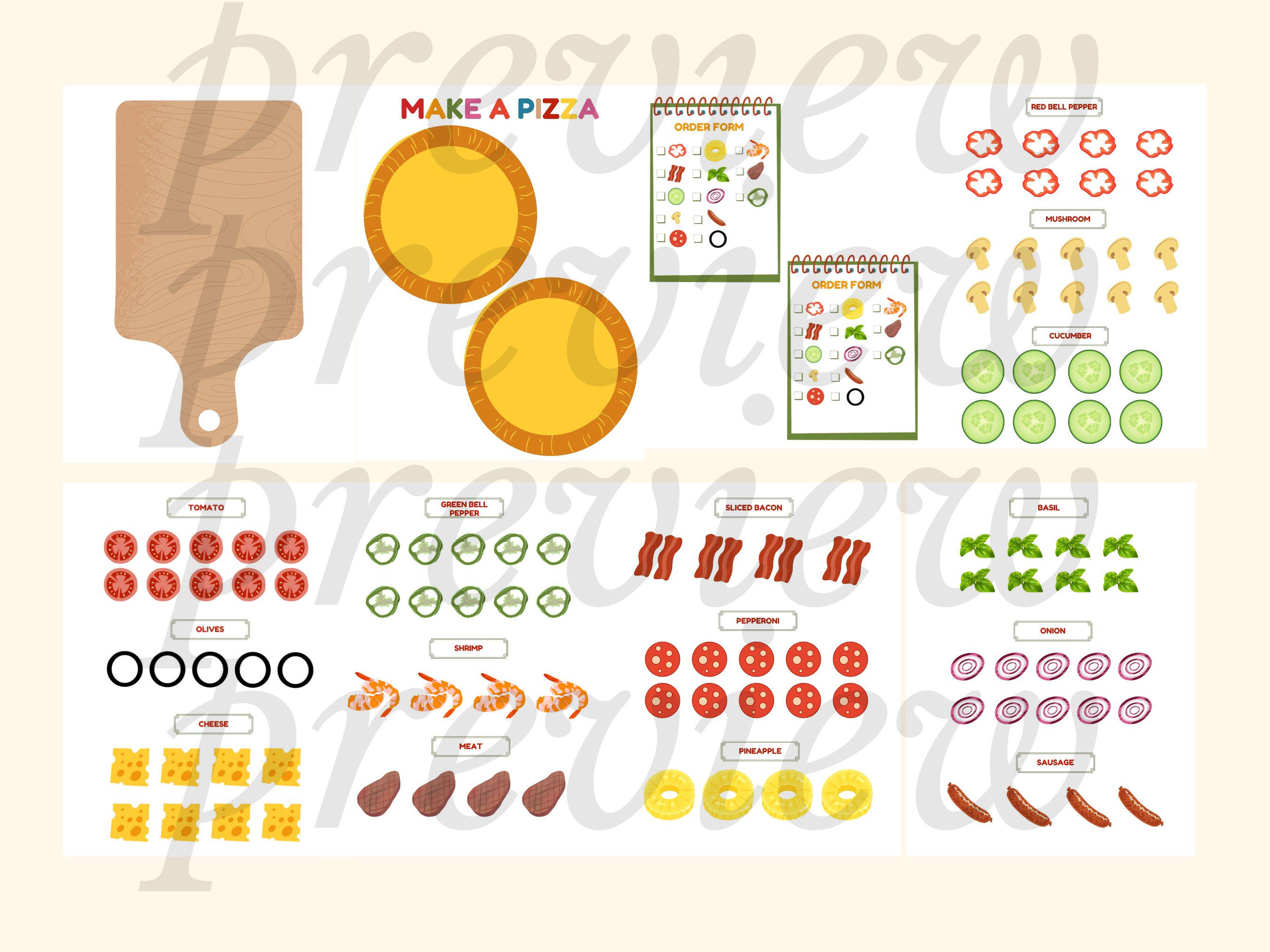 Make a Pizza Craft for Kids Printable, Build a Pizza Cut and Paste - Etsy