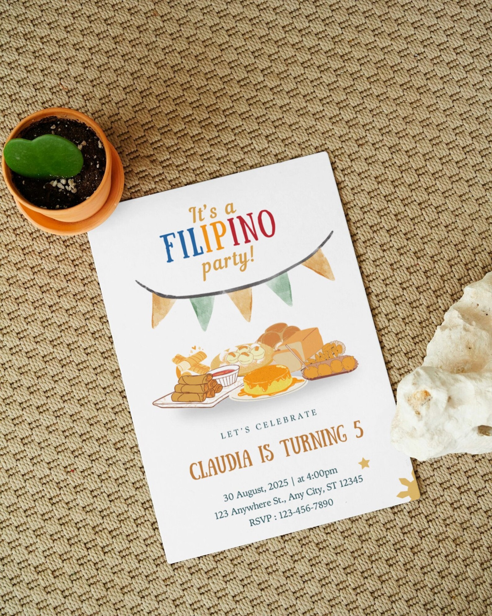 Editable Filipino Theme Birthday Invitation, Filipino Party, Filipino ...