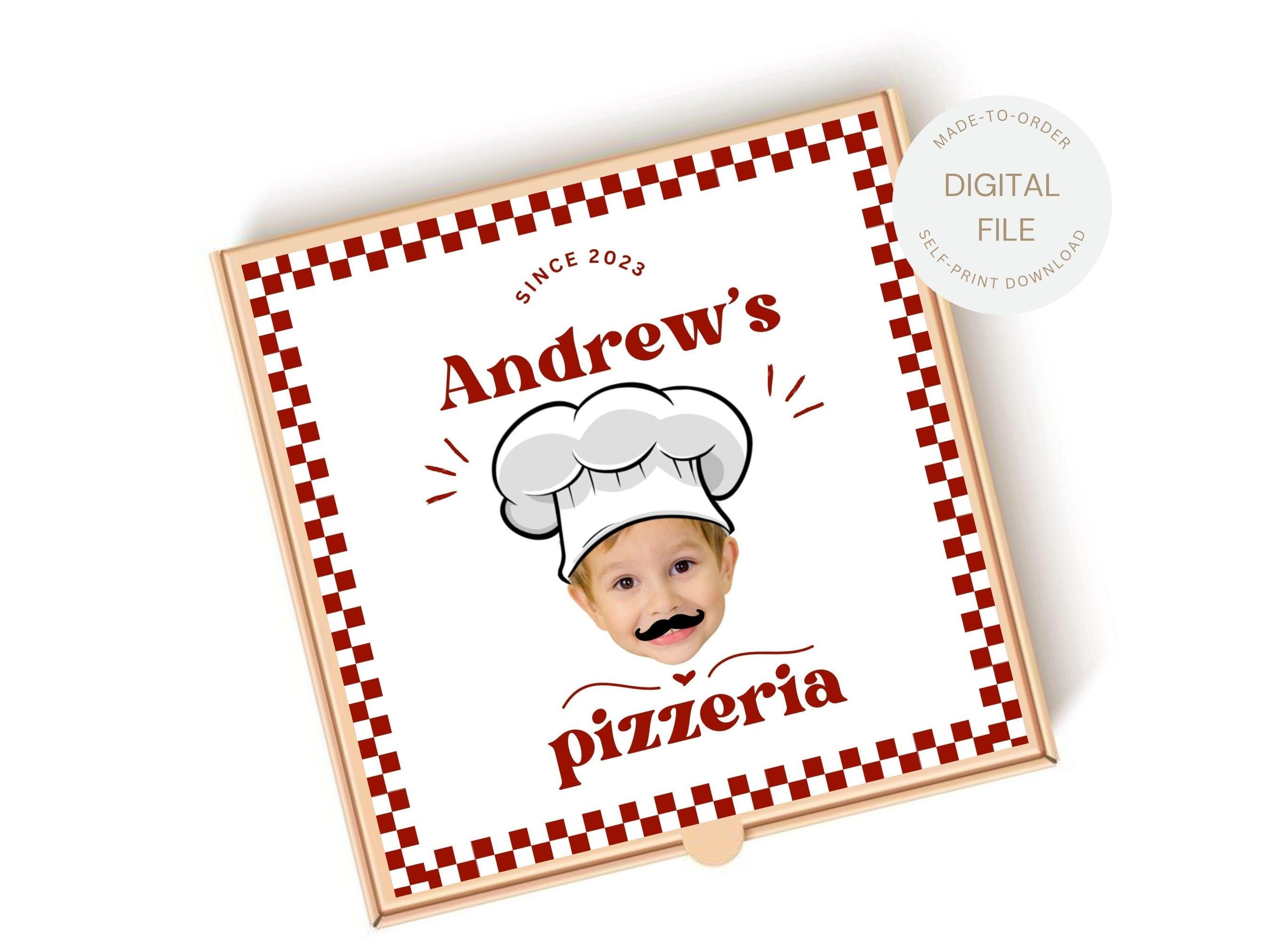 Checkered Pizza Box Custom Face Printable White Red Pizza Mustache ...