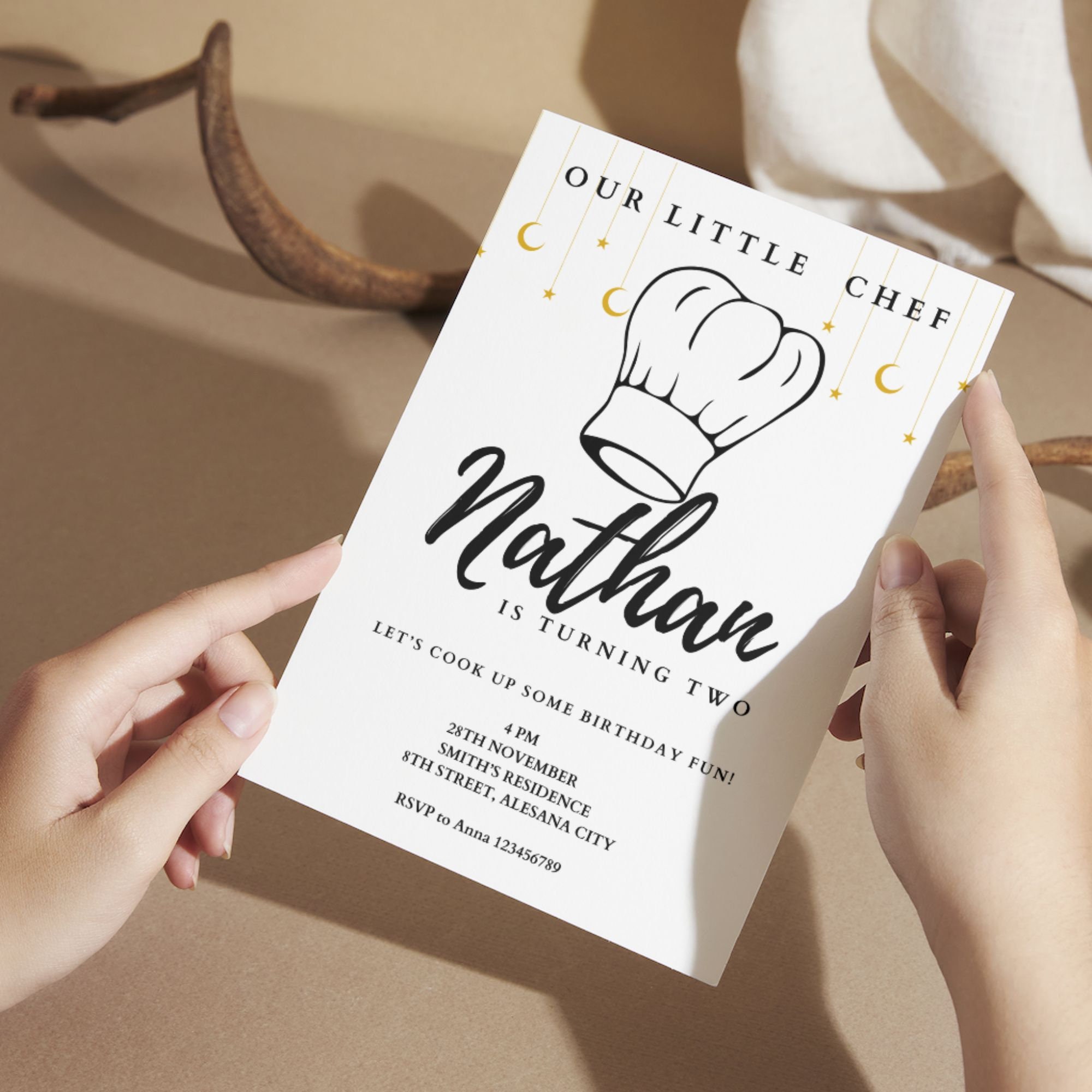 Chef Cooking Birthday Party Invitation Editable Digital Download Cute ...