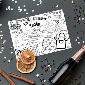 Kids Pizza Party Placemat Activity & Coloring Sheet | Printable Kids ...
