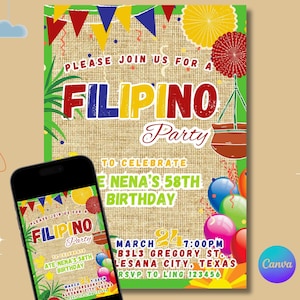 Editable Filipino Party Fiesta Food Tent Template, Filipino Party ...