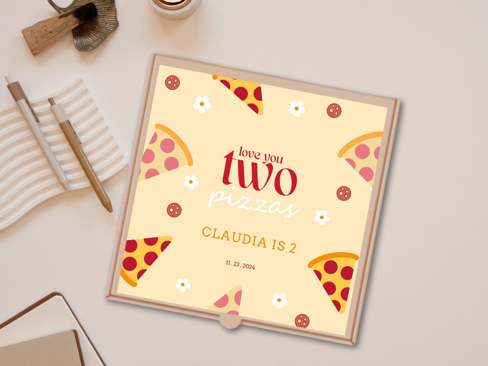 Editable Pizza Party Bundle, Kids 2nd Birthday, Valentines Pizza, Love ...