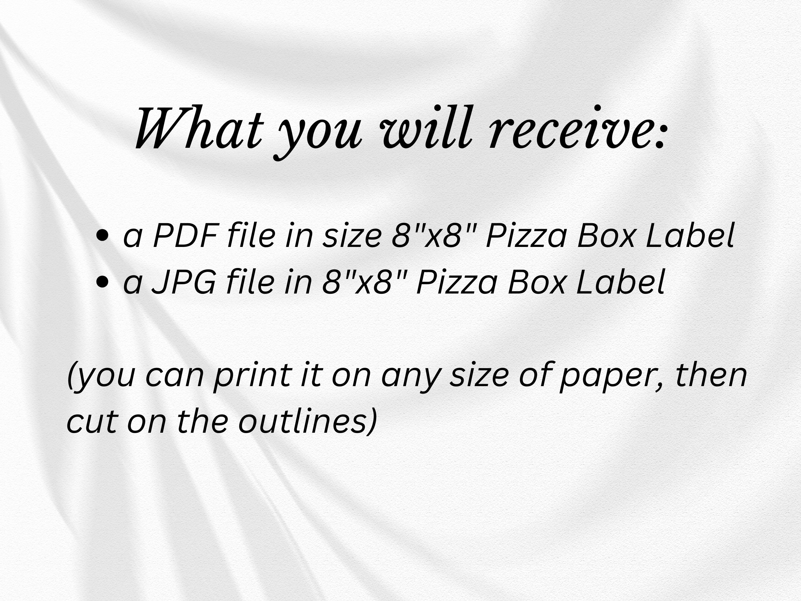 Pizza Box Label, Printable Pizza Theme Template, Pizza Party Favor ...