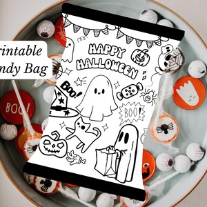 Halloween Coloring Candy Bag Printable - Etsy