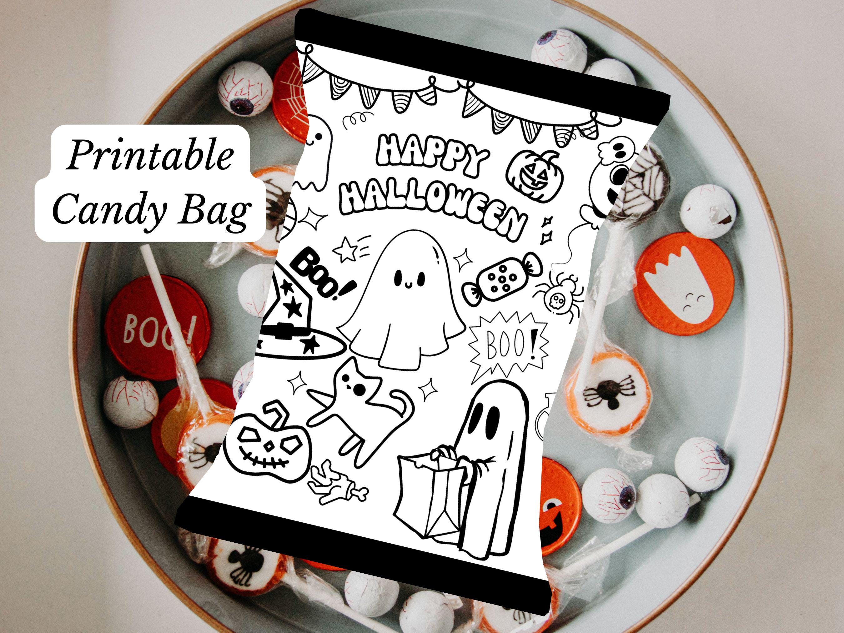 Halloween Coloring Candy Bag Printable - Etsy