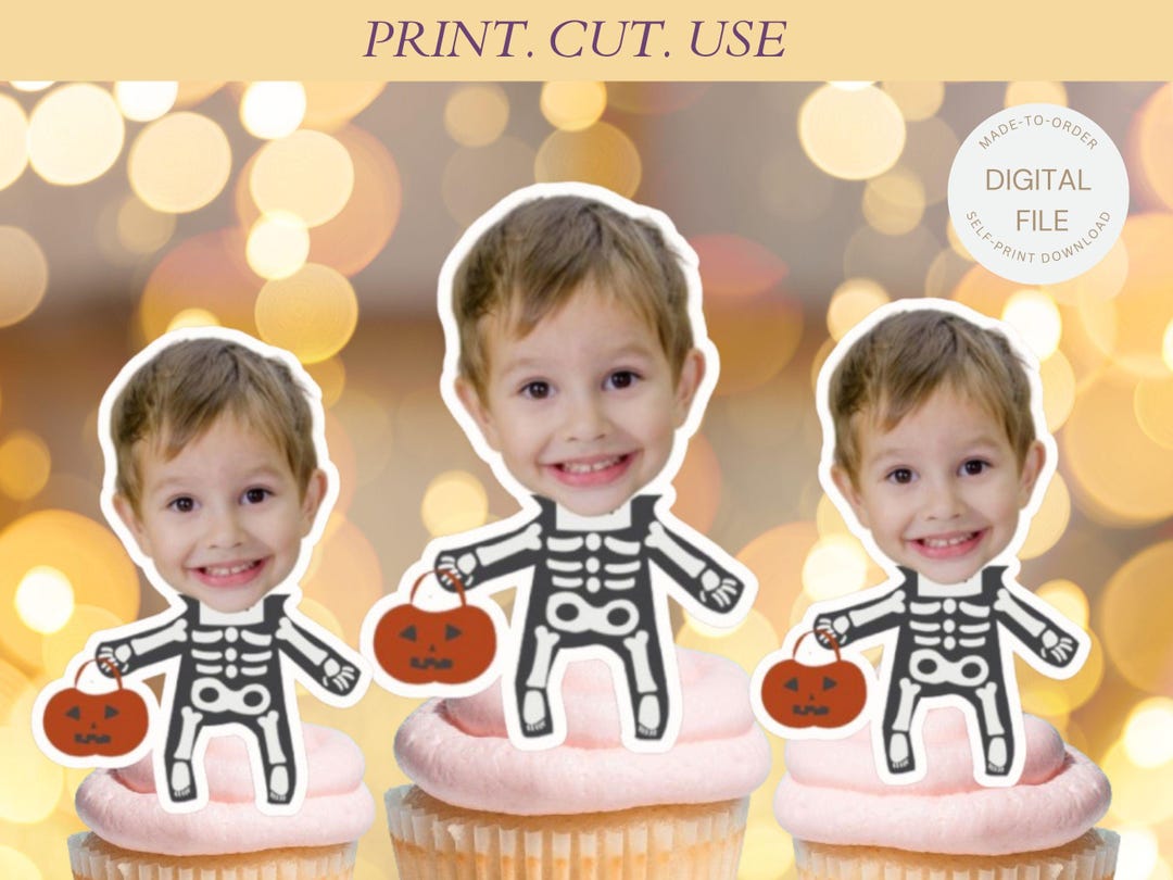 Halloween Decor Skeleton Cupcake Toppers, Grave, Halloween Decorations ...