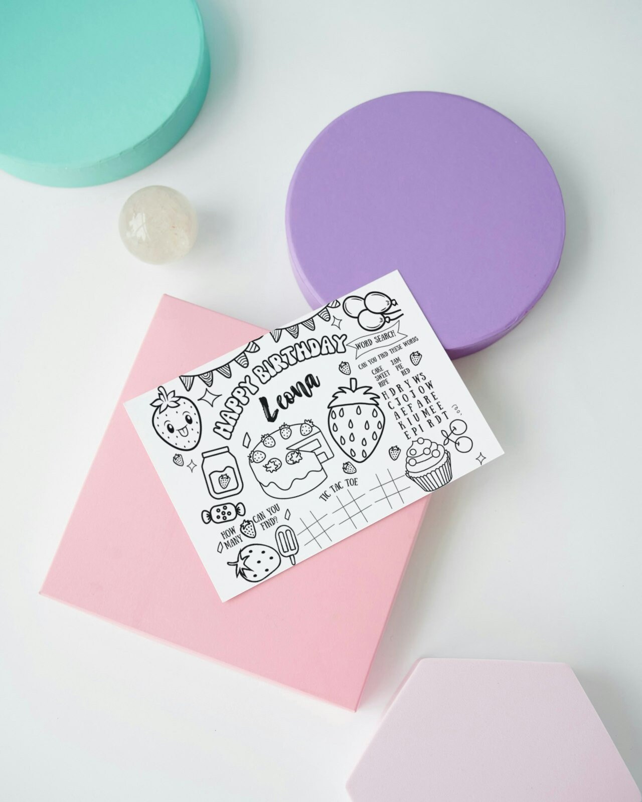 Custom My Berry First Birthday Coloring Page for Kids Birthday Party ...