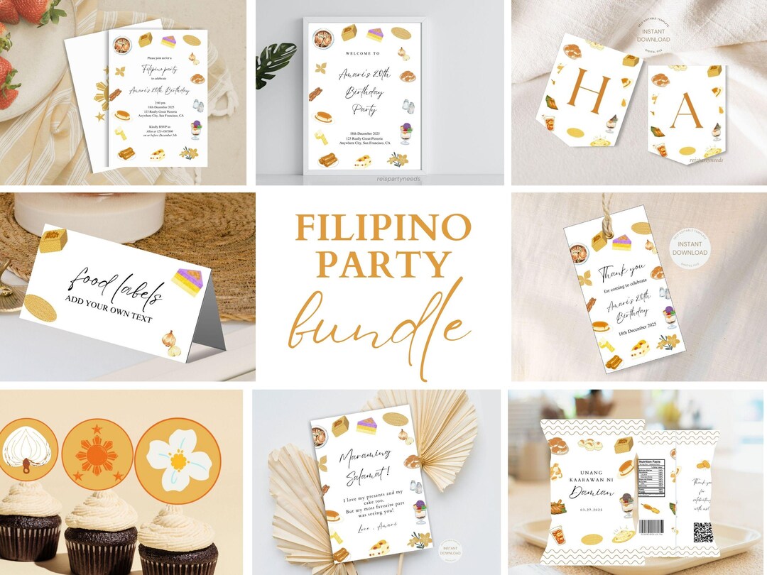 Editable Filipino Theme Party Bundle Template, Filipino Fiesta Birthday ...