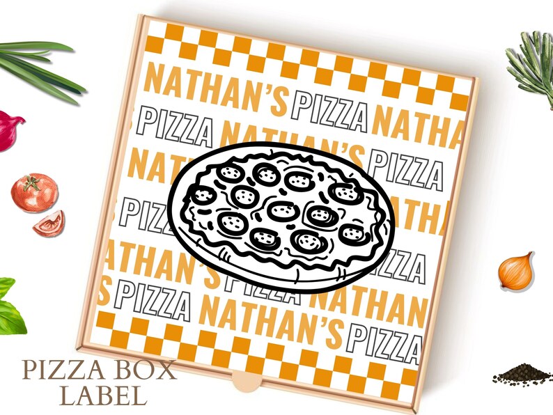 Custom Pizza Box Labels Pizza Theme Italian Birthday Favors Pizza Party ...