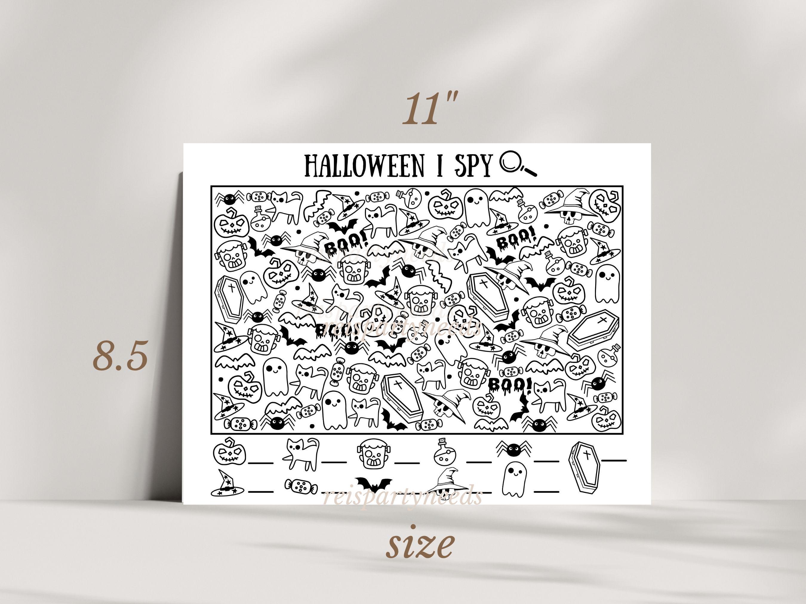 Halloween I Spy Coloring Sheet, Halloween Birthday Party Favors ...