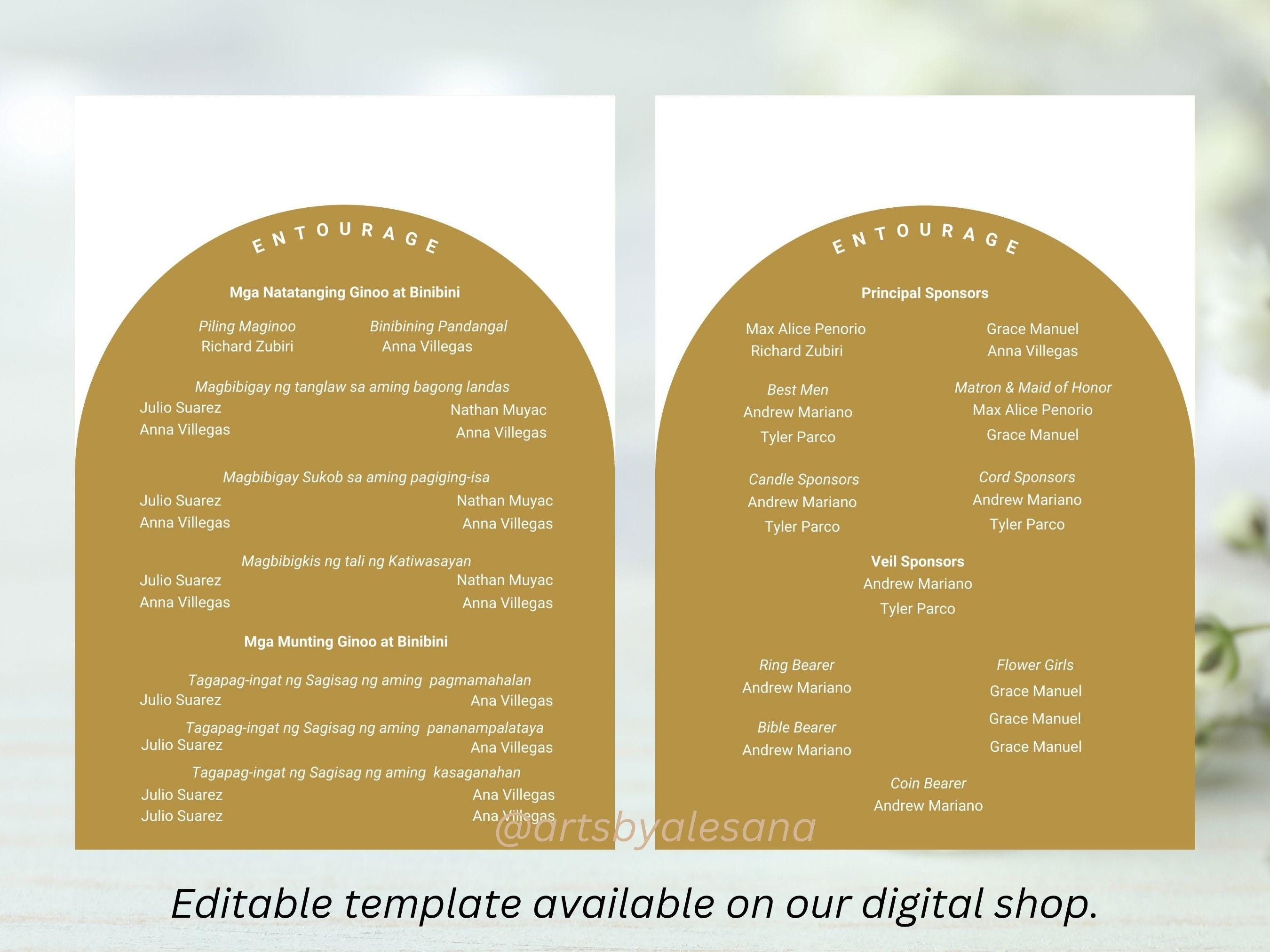 Tagalog Filipiniana Arch Wedding Invitation Template Filipino Arch ...