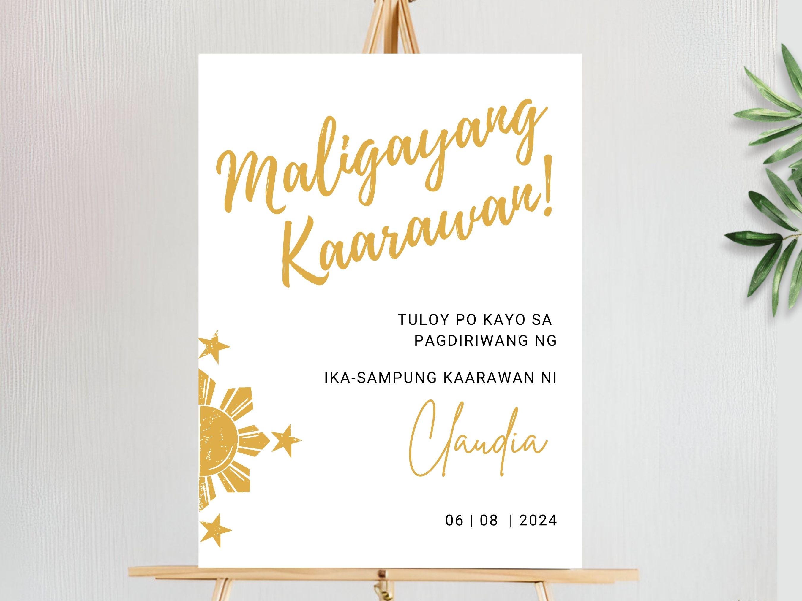 Editable Filipino Party Fiesta Theme Welcome Sign, Minimal Filipino ...