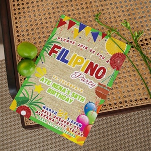 Editable Filipino Party Fiesta Theme Birthday Invitation, Filipino ...
