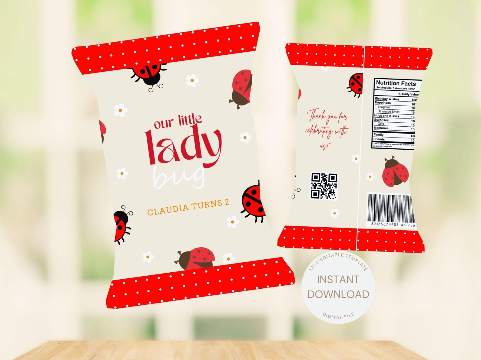 Ladybug Daisy Birthday Decoration - Digital Download - Printable Lady ...