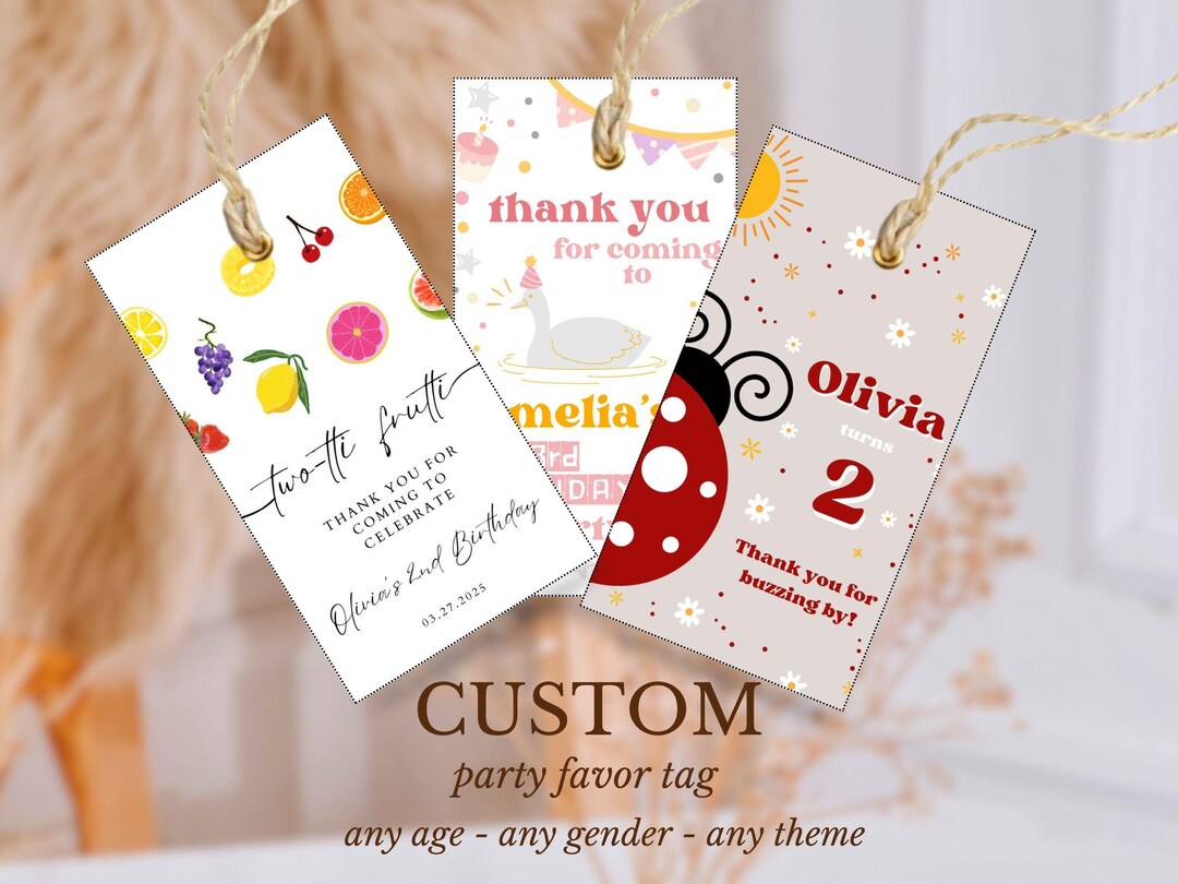Custom Made Party Favor Tag, Personalized Gift Tag, Create Any Tag ...