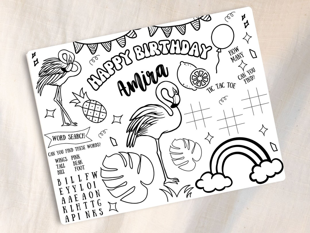 Printable Flamingo Coloring Pages for Flamingo Birthday Party or Just A ...