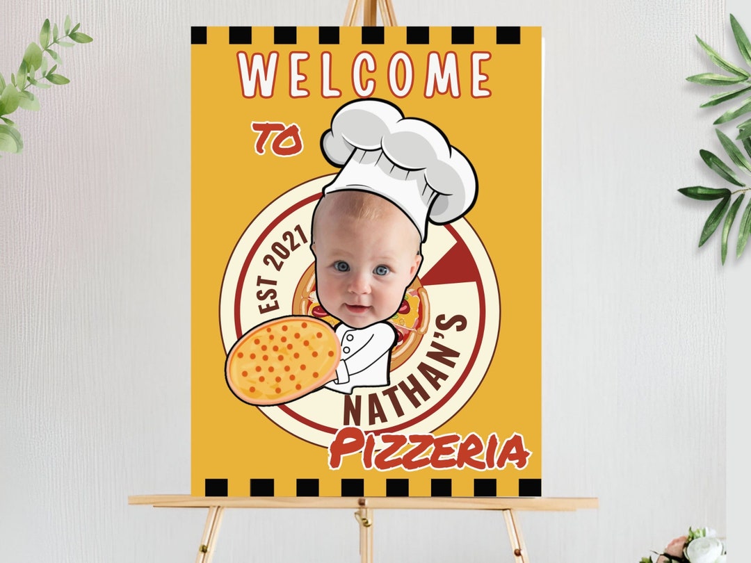 Pizza Personalized With Photo Birthday Welcome Sign Pizza Birthday ...
