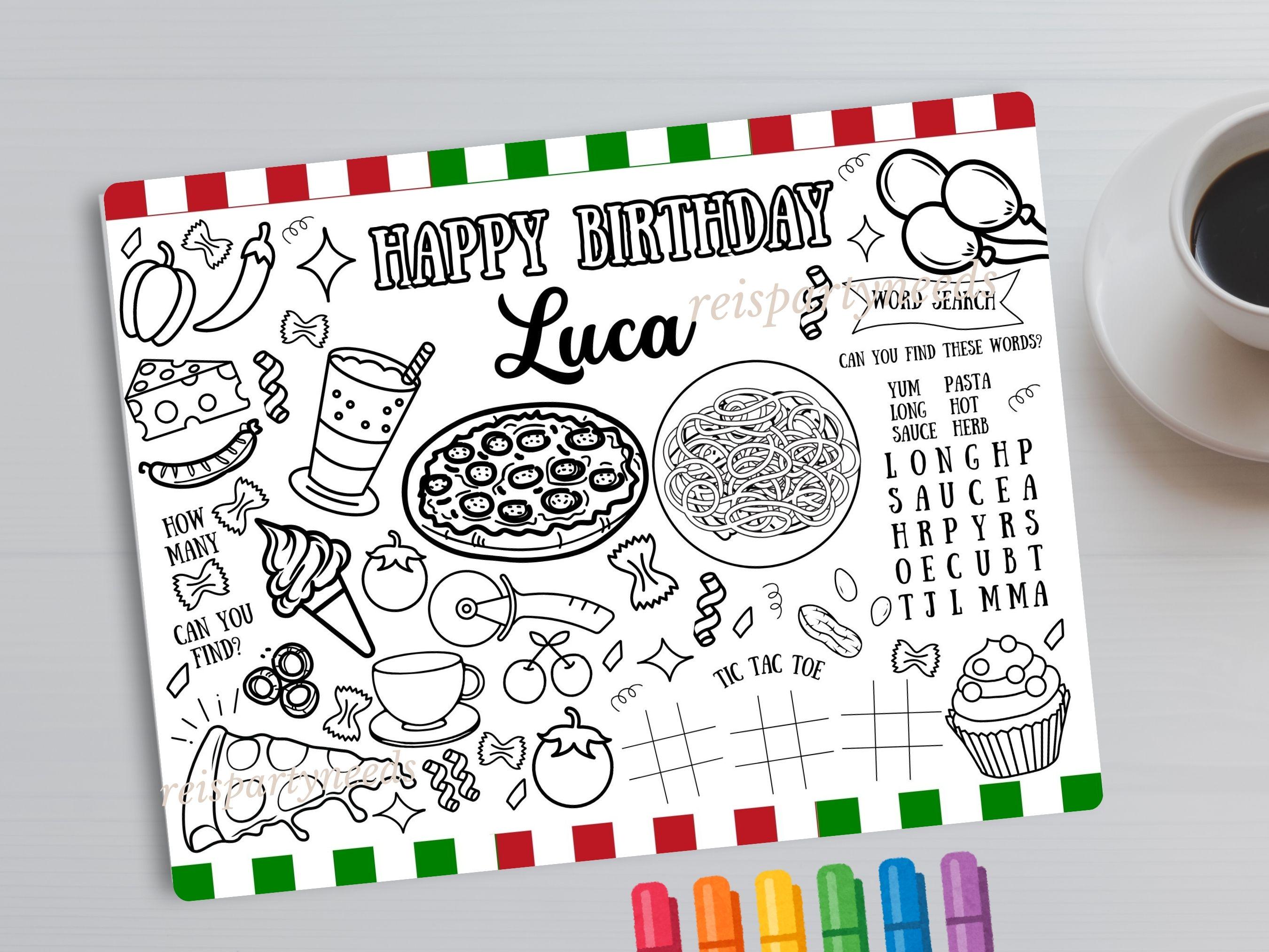 Custom Name Italian Birthday Coloring Sheet | Holy Cannoli Activity ...